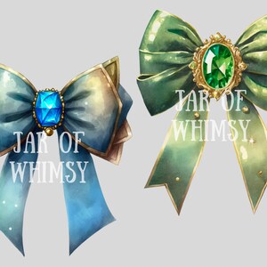 Watercolour Royal Fantasy Bows Clipart - Princess Bows PNG Digital ...