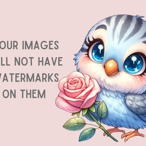 Watercolour Blue Budgie Clipart Chibi Pet Bird Blue Budgerigar PNG ...