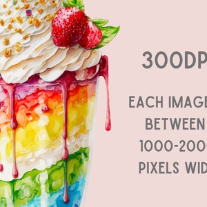 Watercolour Rainbow Sweet Treats Clipart - Donut Lollipop PNG Digital ...