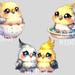 Watercolour Kawaii Cockatiel Clipart Chibi Pet Bird PNG Digital Image ...