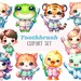 Watercolour Bubble Tea Animal Clipart Boba Tea Animals PNG Digital ...
