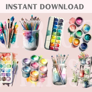 Watercolour Rainbow Painter Clipart Artist Painting PNG Digital Image ...
