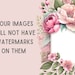 Watercolour Pink Floral Tag Clipart Rose Label PNG Digital - Etsy