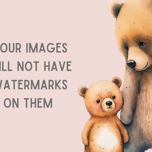 Watercolour Mama and Baby Bear Clipart - Mama Bear PNG Digital Image ...
