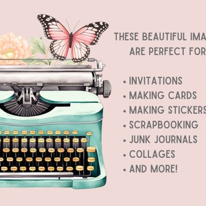 Watercolour Vintage Spring Clipart Mint Green Shabby Chic PNG Digital ...