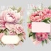 Watercolour Pink Floral Tag Clipart Rose Label PNG Digital - Etsy