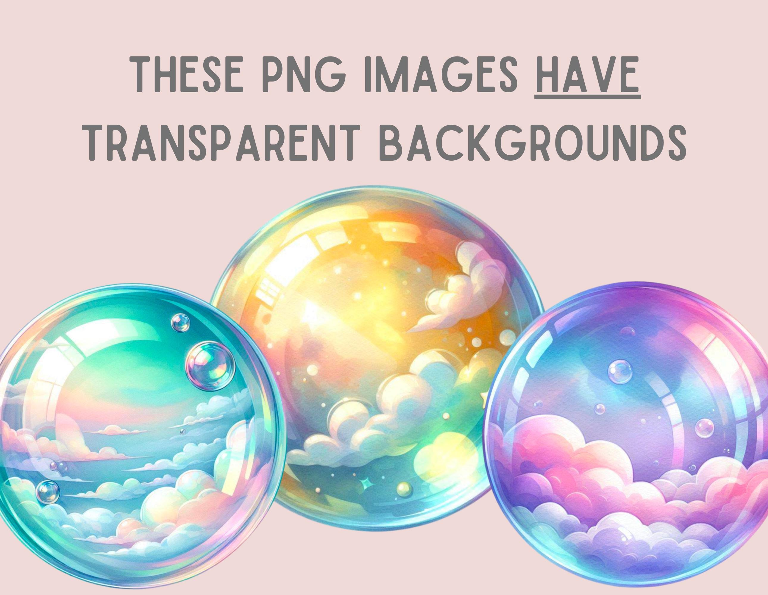 Watercolour Reflective Bubble Clipart Sky Bubbles PNG Digital Image ...