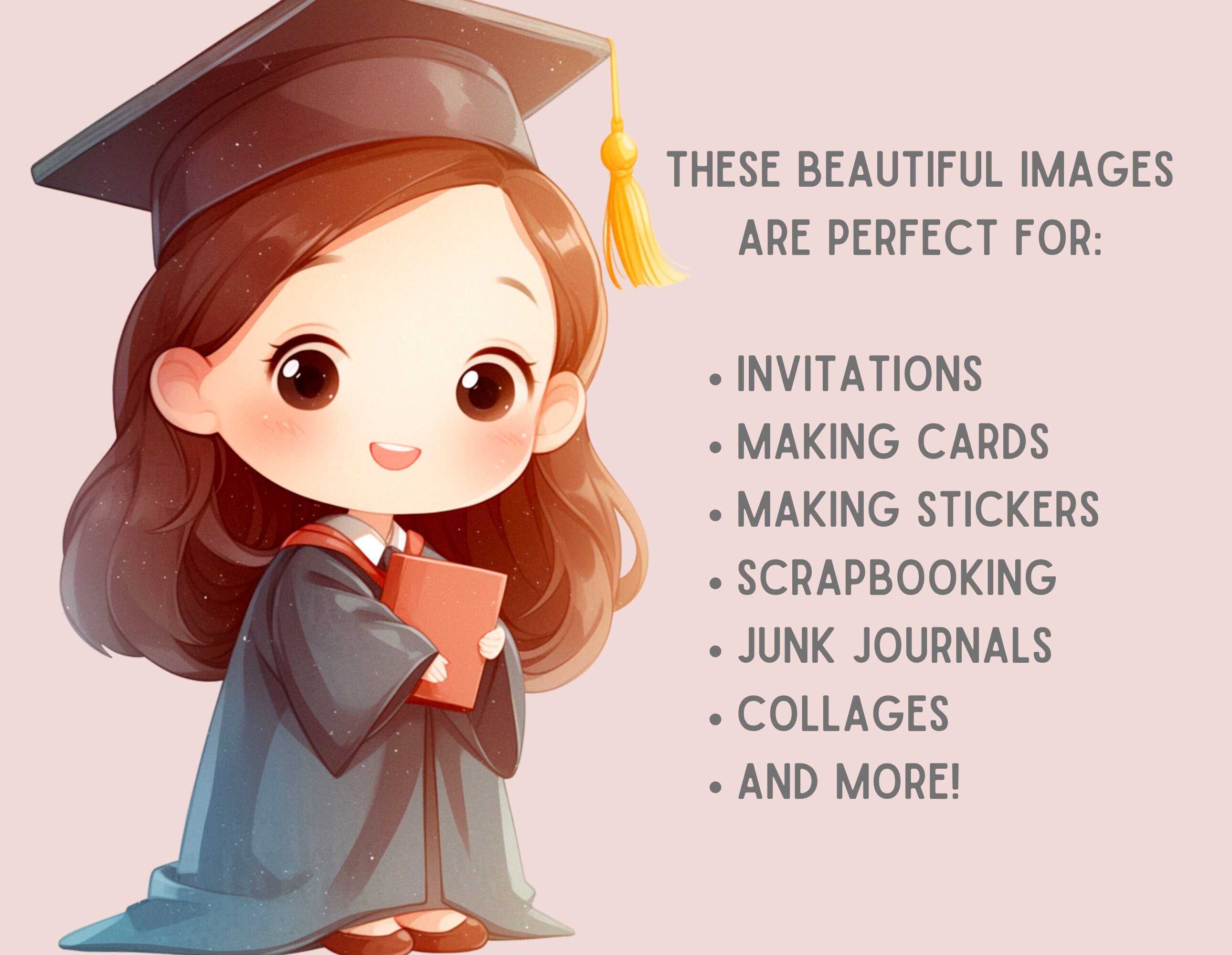 Watercolour Graduation Clipart Kawaii Graduation Bear PNG Digital Image ...