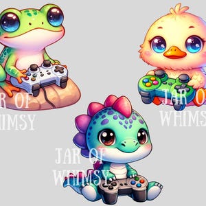 Watercolour Gaming Animal Clipart Video Game Controller PNG Digital ...