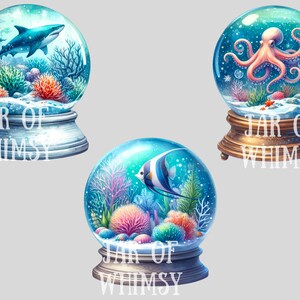 Watercolour Under the Sea Snow Globe Clipart Snowdome PNG Digital Image ...