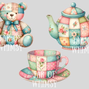 Watercolour Pretty Patchwork Clipart Pastel Quilt PNG Digital Image ...