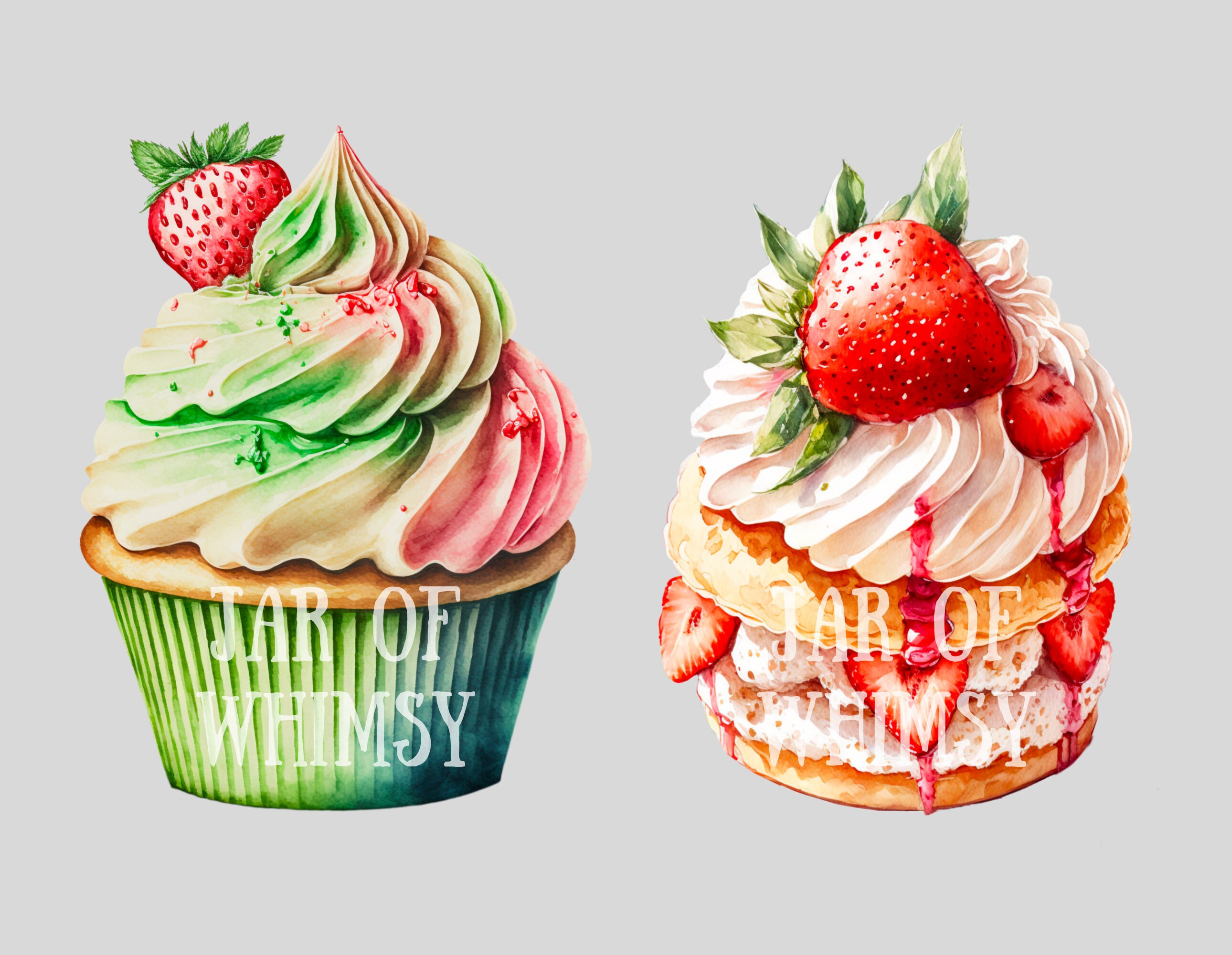 Watercolour Strawberries Clipart - Strawberry Farm PNG Digital Image ...