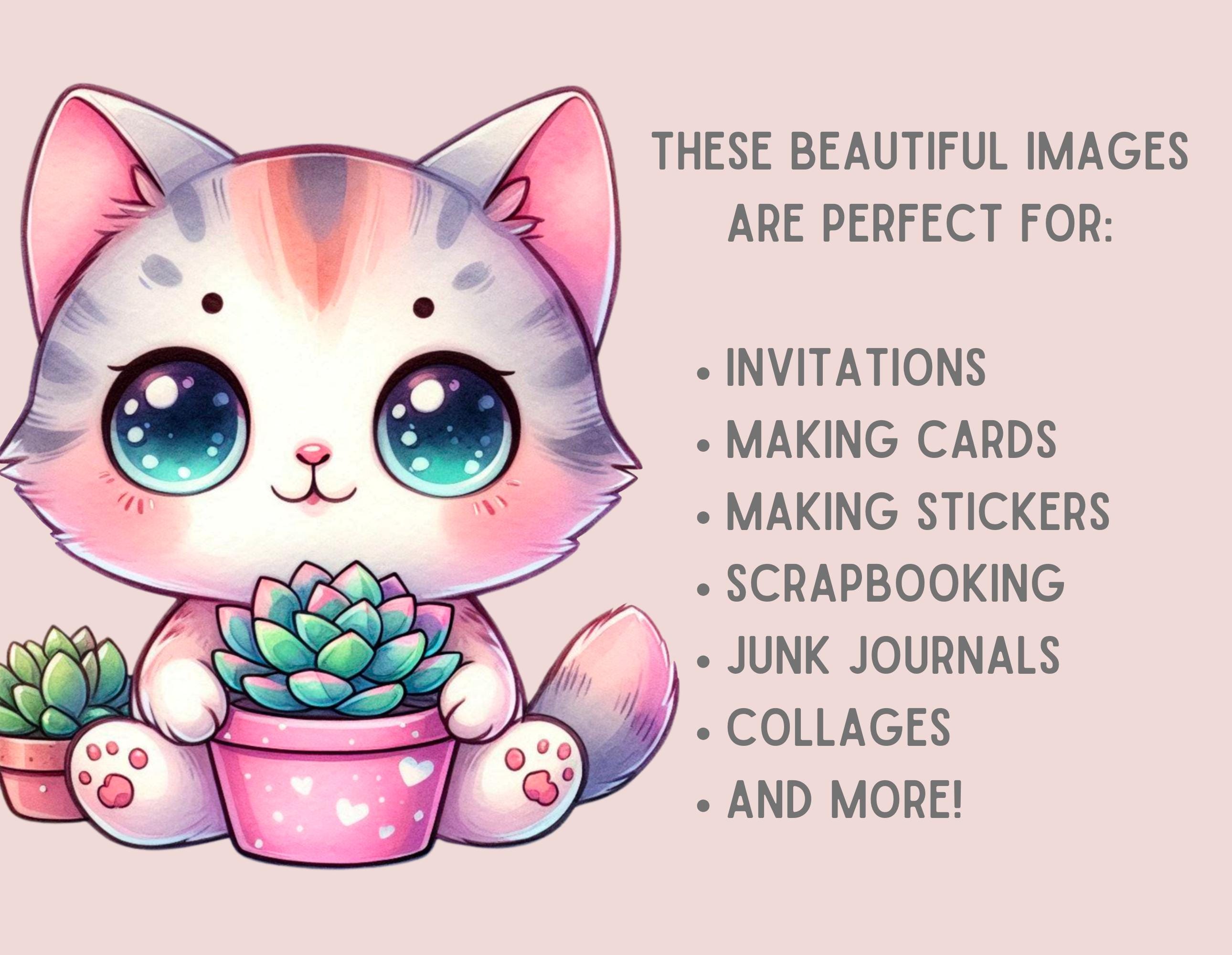 Watercolour Succulent Animal Clipart Cute Pot Plant Animal PNG Digital ...