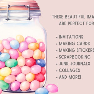 Watercolour Rainbow Candy Jar Clipart Pastel Lolly Jar PNG Digital ...