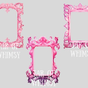 Watercolour Pink Ornate Frame Clipart Baroque Frames PNG Digital Image ...