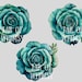 Watercolour Dark Teal Rose Clipart Aqua Green Flower Graphics PNG ...