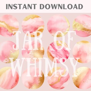 Pink and Gold Watercolour Circles Clipart Peach Rose Blush PNG Digital ...