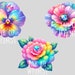 Watercolour Rainbow Flowers Clipart Spring Flower Elements PNG Digital ...