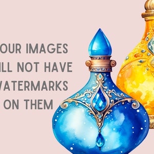 Watercolour Genie Bottle Clipart Magic Lamp Bottle PNG Digital Image ...