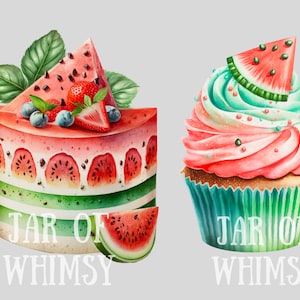 Watercolour Watermelon Clipart Summer Fruit PNG Digital Image Downloads ...