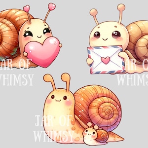 Watercolour Kawaii Snail Clipart Chibi Snail Mail PNG Digital Image ...
