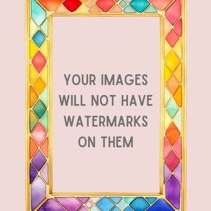 Watercolour Rainbow Jewel Frame Clipart Bejeweled Gem Frames PNG ...