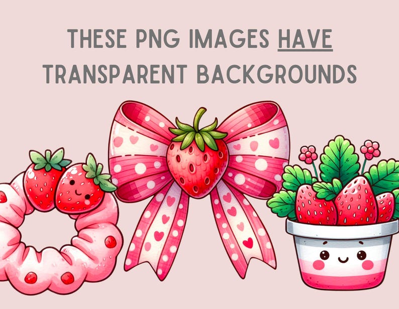 Watercolour Kawaii Strawberry Clipart Cute Chibi Strawberry PNG Digital ...