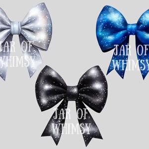 Watercolour Glitter Bow Clipart Sparkly Bow PNG Digital Image Downloads ...