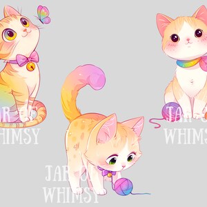 Watercolour Rainbow Kitty Clipart Cute Rainbow Cat PNG Digital Image ...