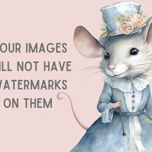 Watercolour Vintage Girl Mice Clipart Farm Mouse PNG Digital Image ...