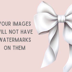 Watercolour White Bow Clipart Ivory and White Wedding Bow PNG Digital ...