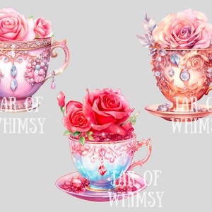 Watercolour Princess Teacup Clipart Tea Time Tea Party PNG Digital ...