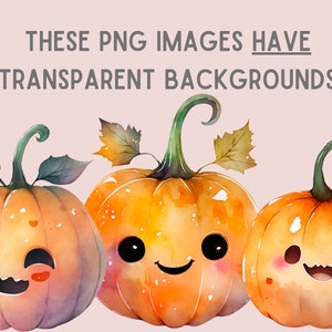 Watercolour Halloween Pumpkin Clipart Jack O Lantern PNG Digital Image ...