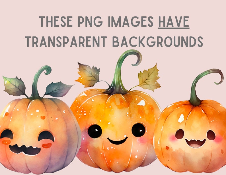Watercolour Halloween Pumpkin Clipart Jack O Lantern PNG Digital Image ...