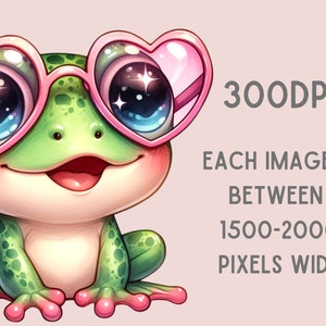 Watercolour Baby Frog Clipart Super Cute Kawaii Chibi Frog PNG Digital ...