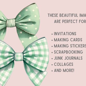 Watercolour Mint Bows Clipart - Mint Green Satin Bow PNG Digital Image ...