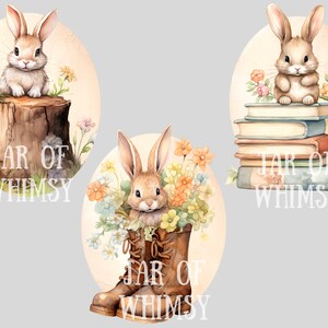 Watercolour Vintage Rabbit Clipart Vintage Storybook Bunny PNG Digital ...
