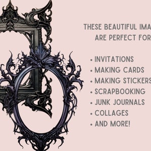 Watercolour Gothic Ornate Frame Clipart Baroque Black Frames PNG ...