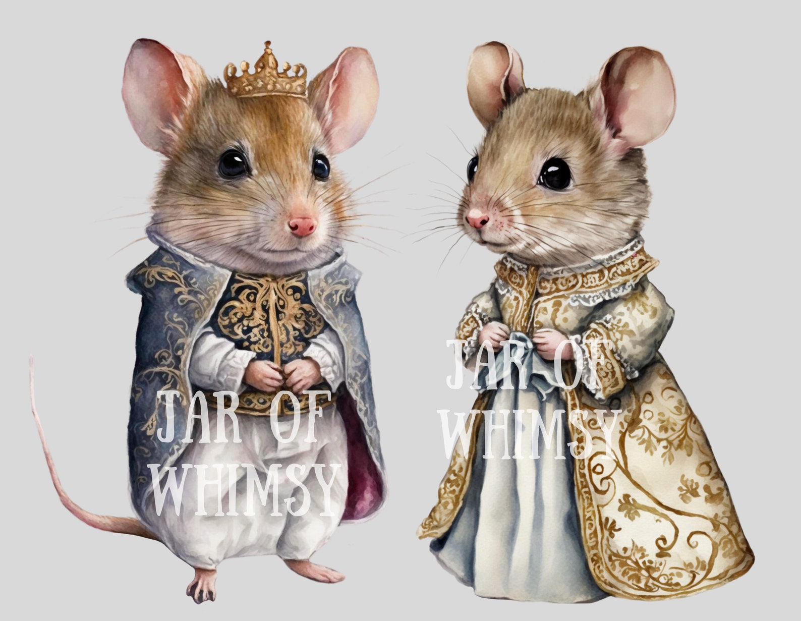 Watercolour Fairytale Mice Clipart Princess Mouse PNG Digital Image ...
