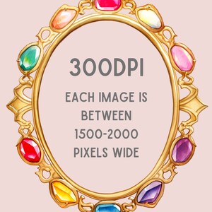 Watercolour Rainbow Jewel Frame Clipart Bejeweled Gem Frames PNG ...