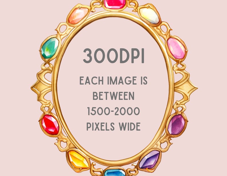 Watercolour Rainbow Jewel Frame Clipart Bejeweled Gem Frames PNG ...