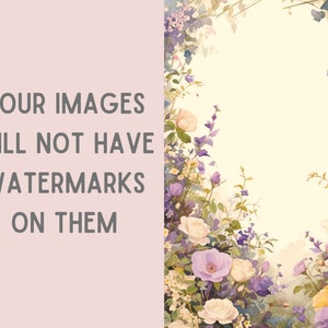 Watercolour Rose Border Clipart Overgrown Rose Garden JPG Digital Image ...