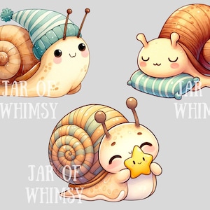 Watercolour Kawaii Snail Clipart Chibi Snail Mail PNG Digital Image ...