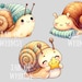 Watercolour Kawaii Snail Clipart Chibi Snail Mail PNG Digital Image ...