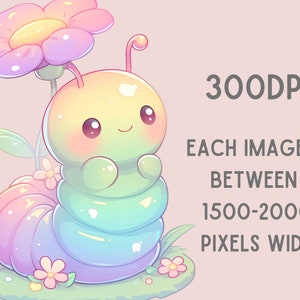 Watercolour Kawaii Spring Garden Clipart Cute Rainbow Spring PNG ...
