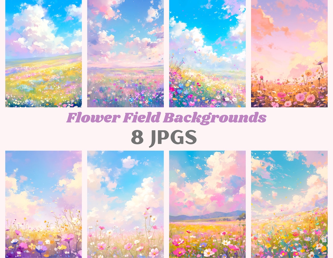 Watercolour Flower Field Background Clipart Wildflower Fields JPG ...