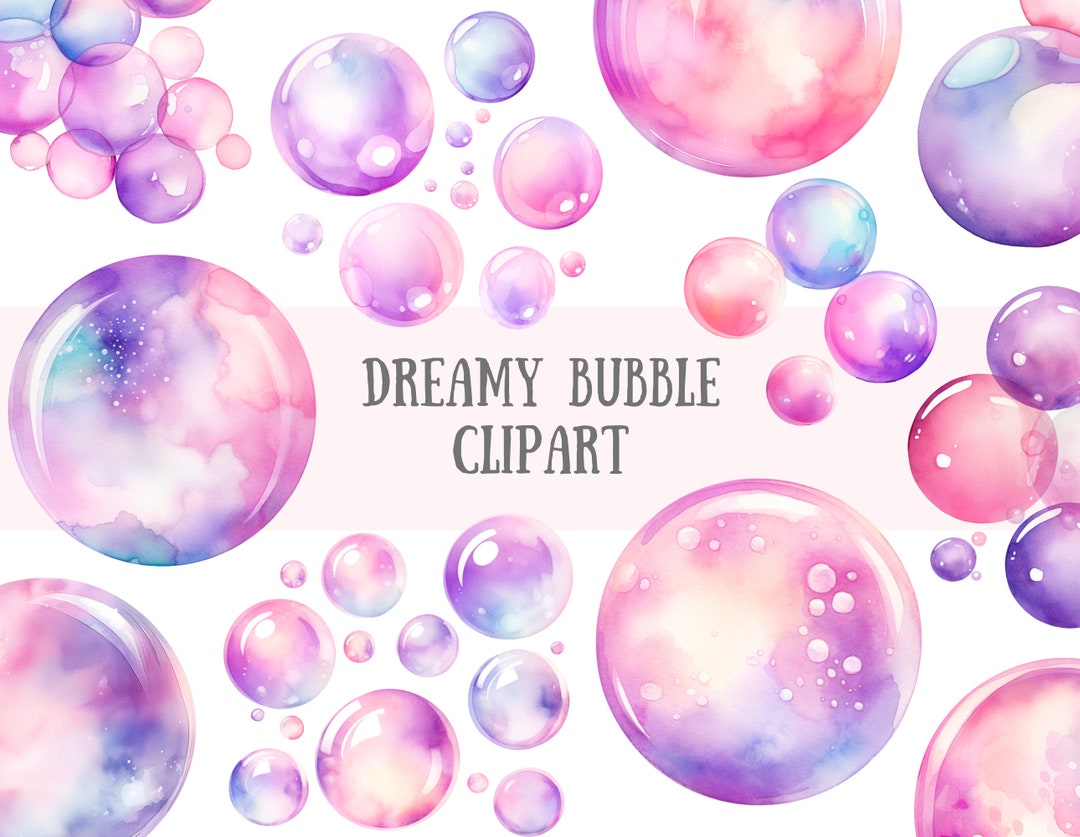 Watercolour Dreamy Bubble Clipart Iridescent Bubbles PNG Digital Image ...