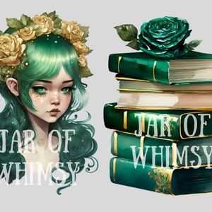 Watercolour Emerald Green Princess Clipart Fairytale Fantasy PNG ...