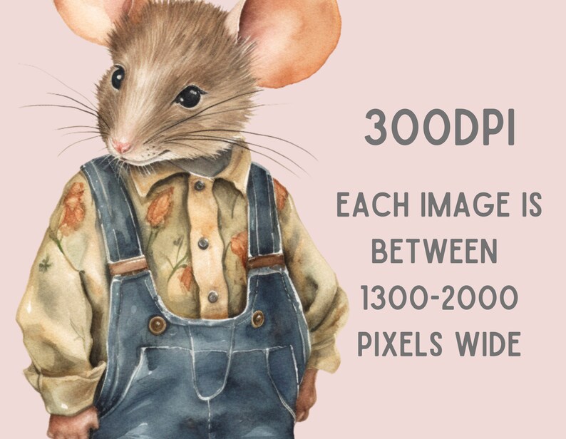 Watercolour Vintage Farm Mice Clipart Farm Mouse PNG Digital - Etsy