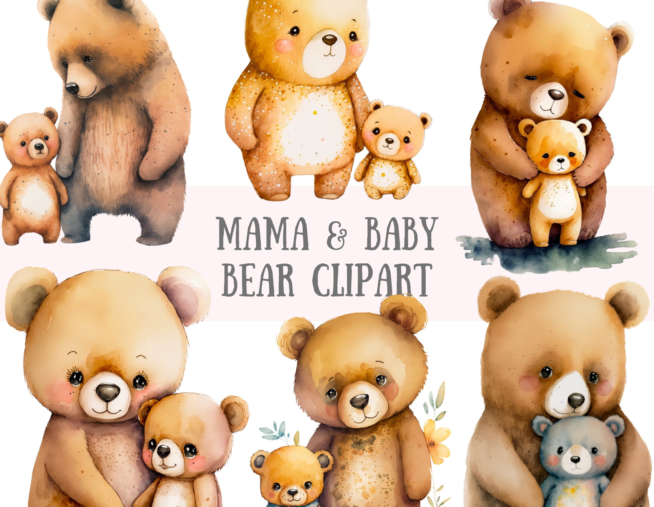 Mom And Baby Bear Clipart